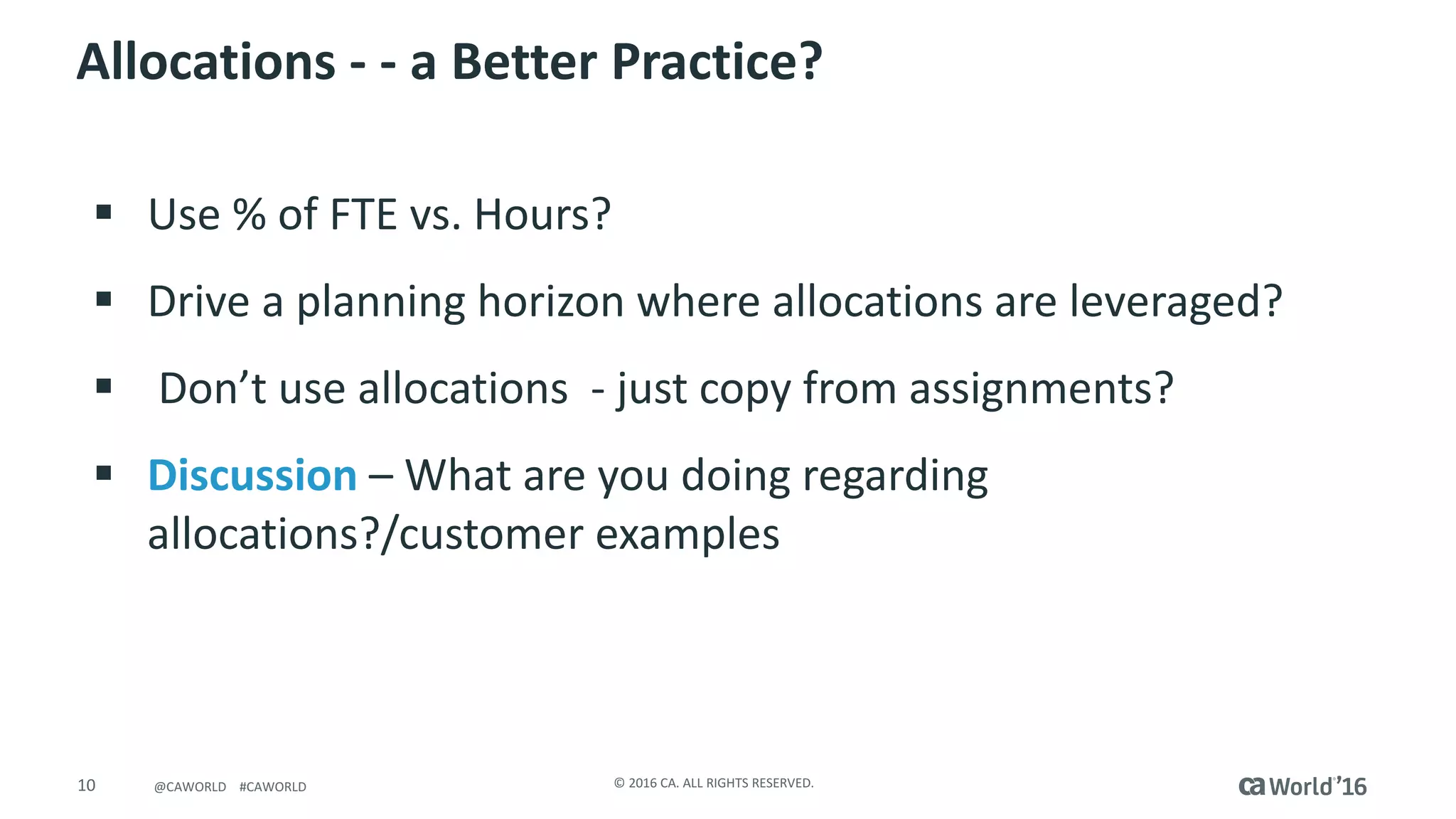 CA Project & Portfolio Management Resource Management Best Practices | PPT