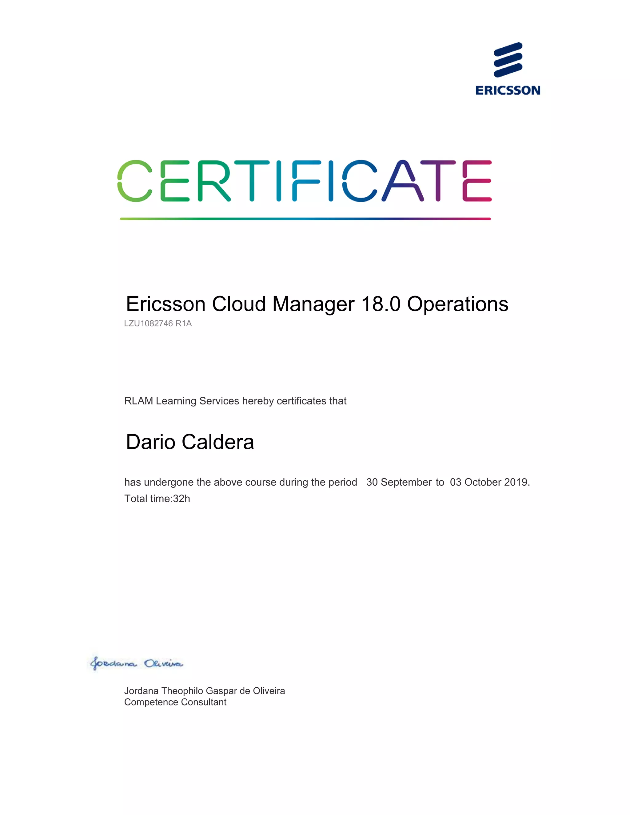 Ericsson Cloud Manager 18.0 Operations | PDF