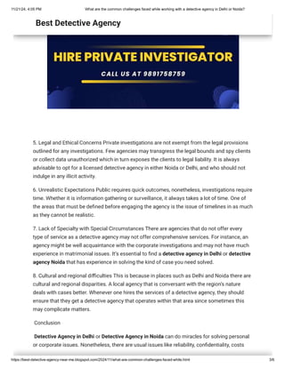 What are the common challenges faced while working with a detective ...