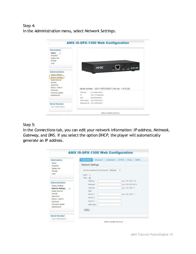 PosterDigital AMX Tutorial: How to connect your AMX player