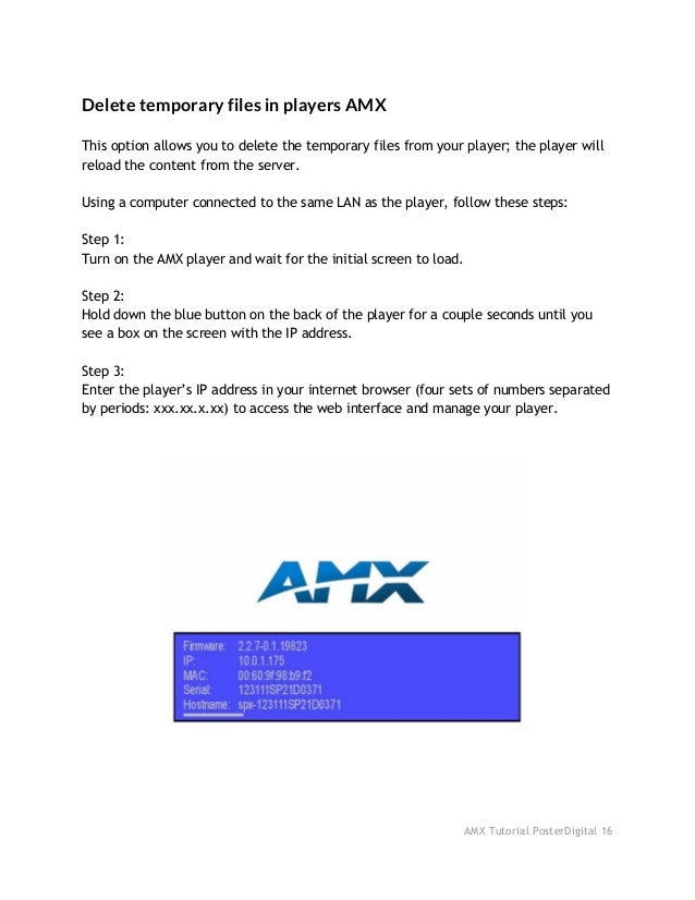 PosterDigital AMX Tutorial: How to connect your AMX player