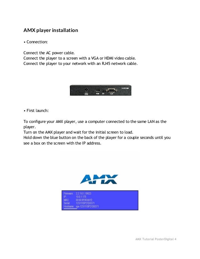 PosterDigital AMX Tutorial: How to connect your AMX player