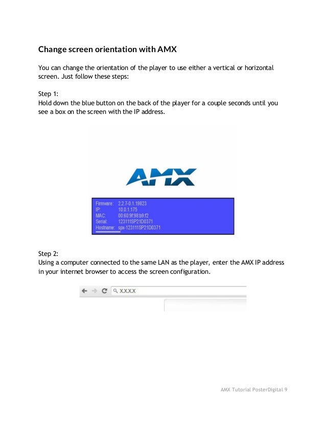 PosterDigital AMX Tutorial: How to connect your AMX player