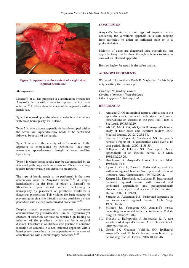 Amyands Hernia A Need For Greater Surgical Awareness