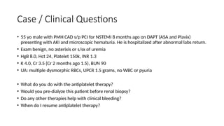 Uremic Platelet Dysfunction and the Kidney Biopsy | PPTX