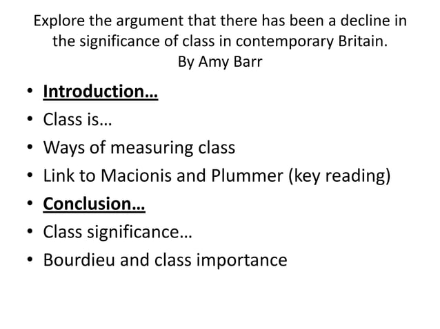 Amy class decline essay plan | PPTX