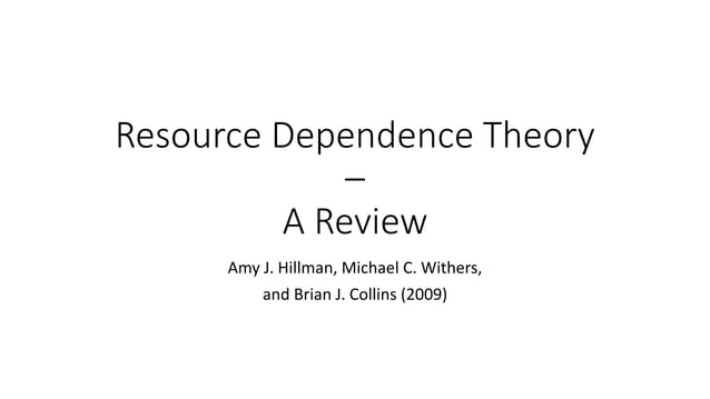 Amy hillman, michael withers, and brian collins(2009) resource ...