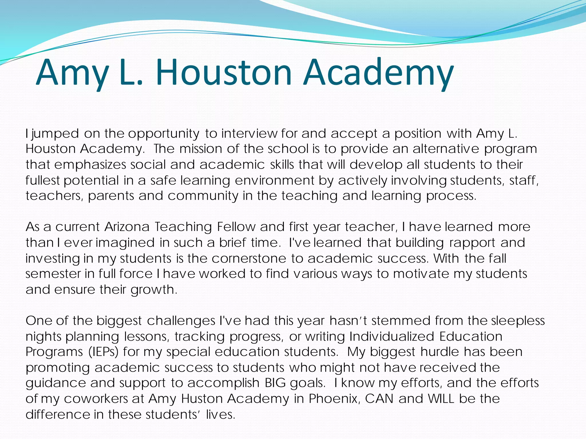 Amy Houston Academy | PDF