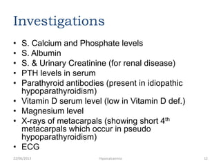 Hypocalcaemia | PPTX