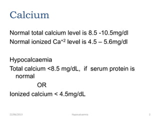 Hypocalcaemia | PPTX
