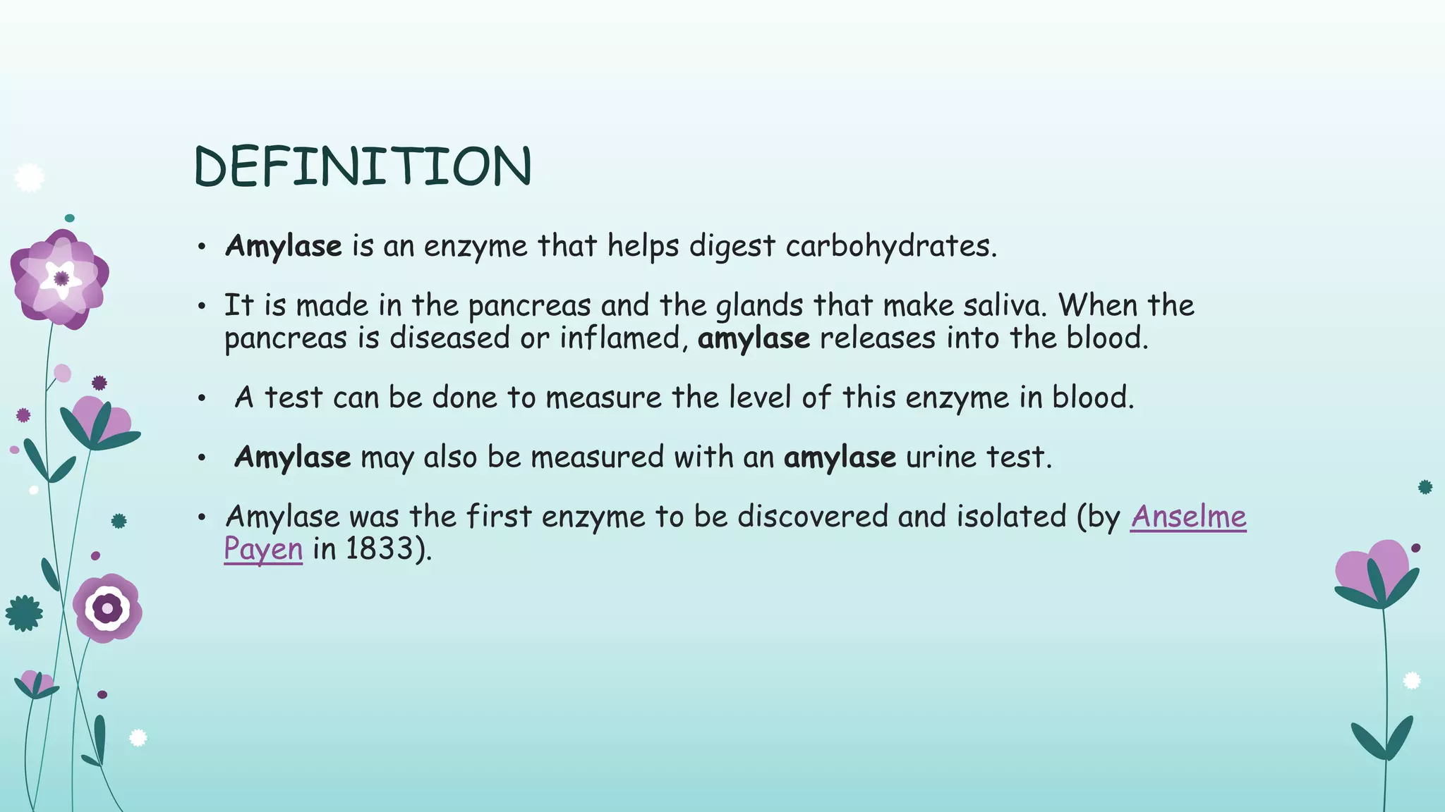 Amylase (enzyme) - sources & its applications | PPTX