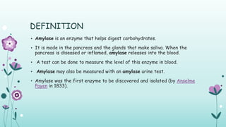Amylase (enzyme) - sources & its applications | PPT