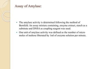 Amylase production | PPTX