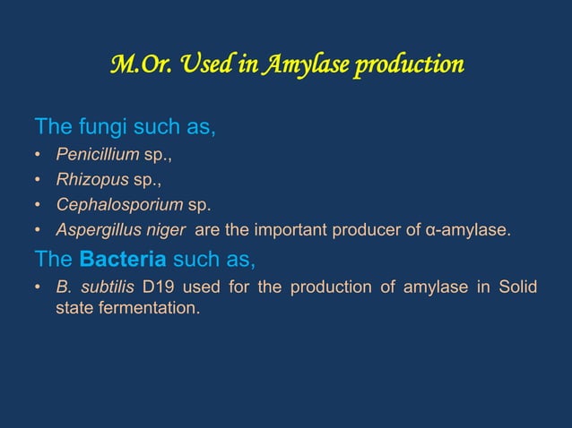 Amylase production | PPTX | Chemistry | Science