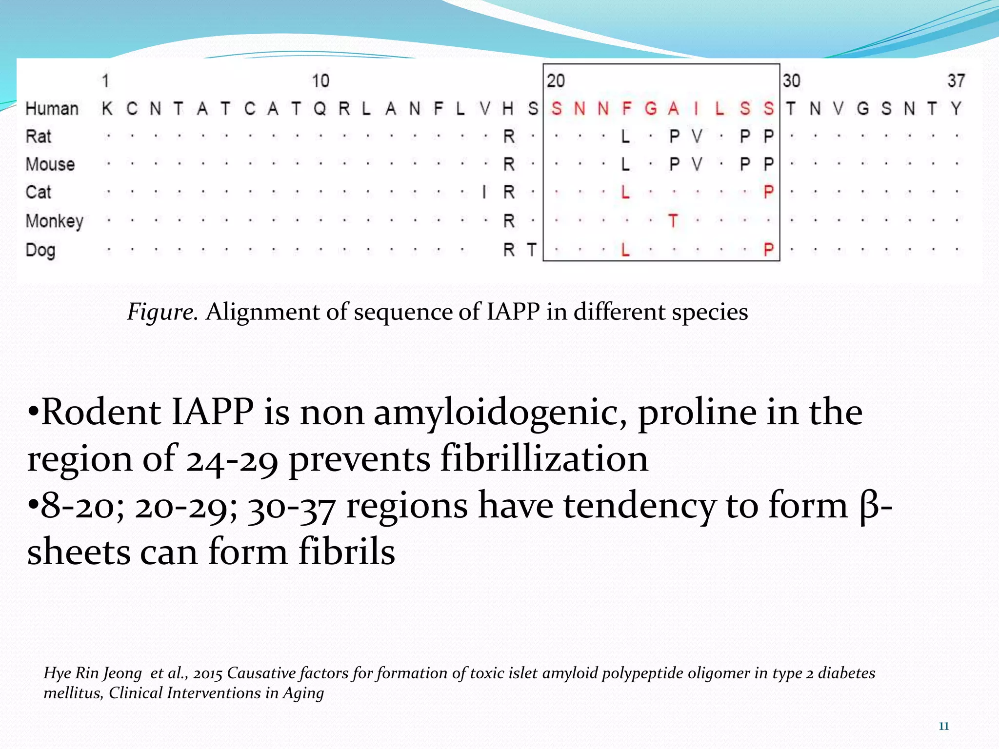 Amylin aggregation in type2 diabetes | PPTX
