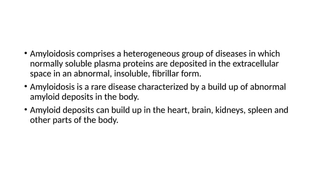 Amylodosis. from iuiu Kampala campus pathology | PPTX