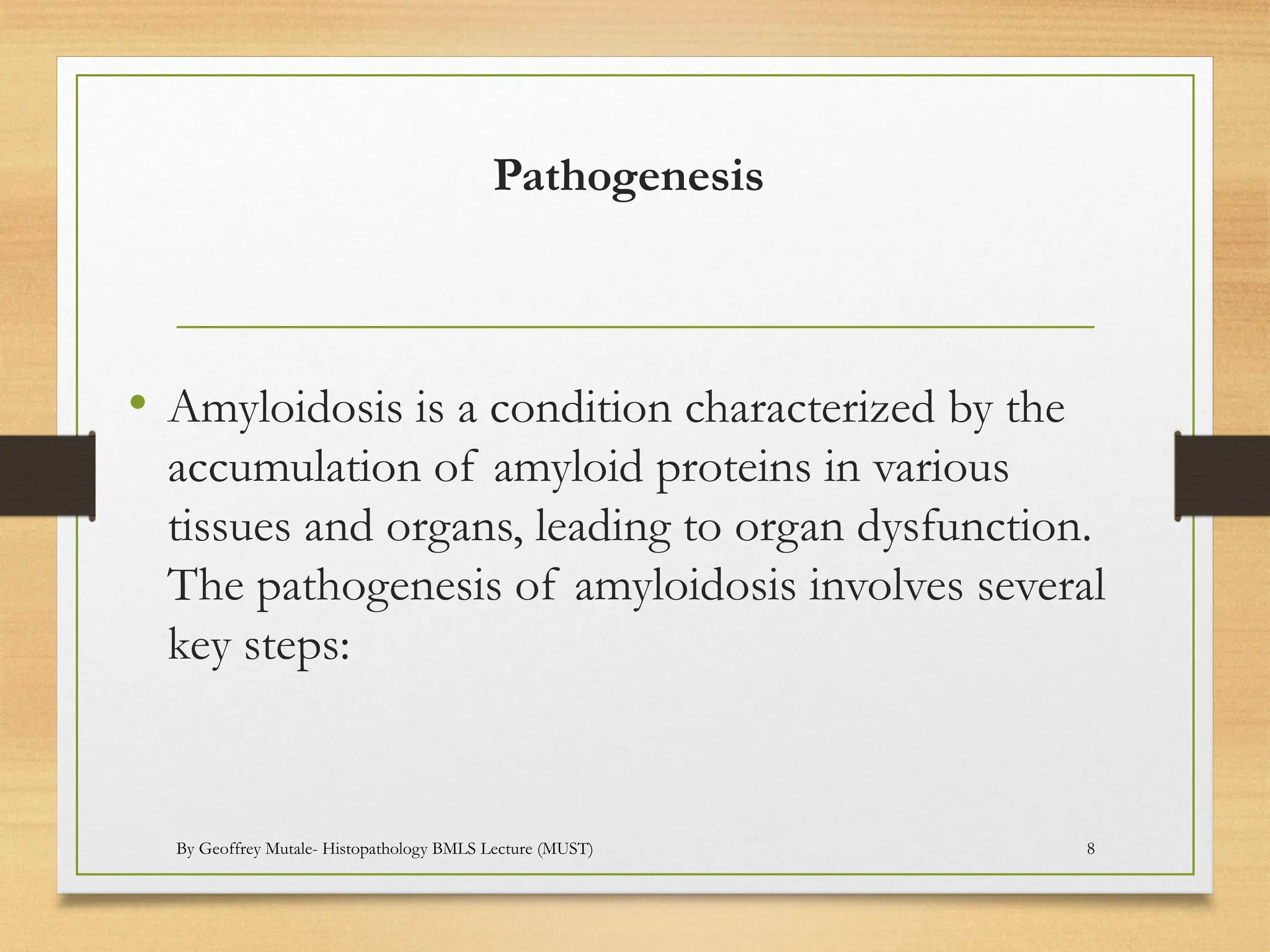 Amyloids/Amyloidosis: Lecture presentation for Medical students | PPTX
