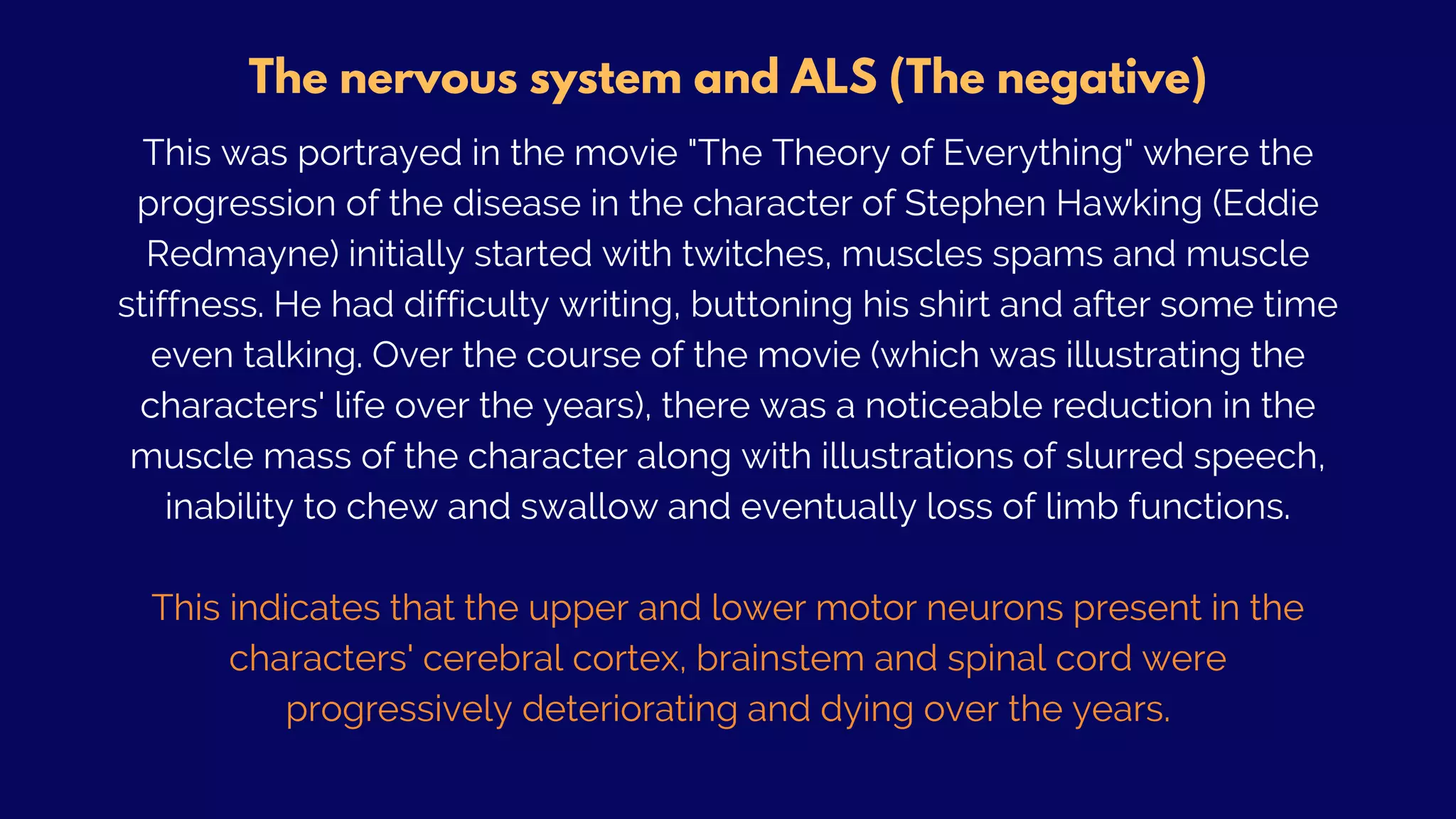 Amyotrophic Lateral Sclerosis based on "The Theory of Everything" | PPTX