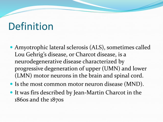 Amyotrophic lateral sclerosis (als) | PPTX