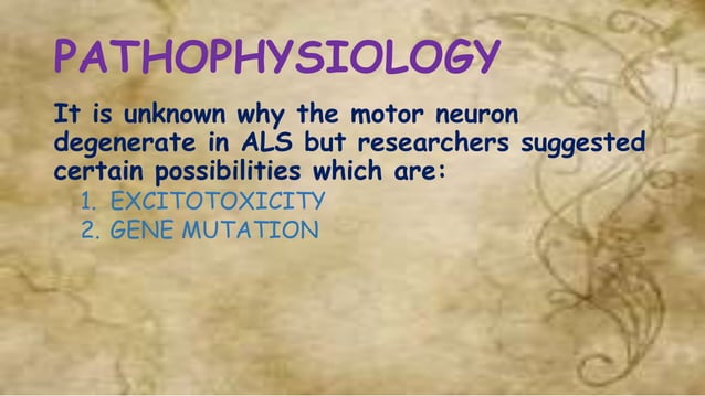 Amyotrophic lateral sclerosis (als) | PPTX | Dental Health | Diseases and Conditions