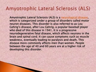 Amyotrophic lateral sclerosis (als) | PPTX