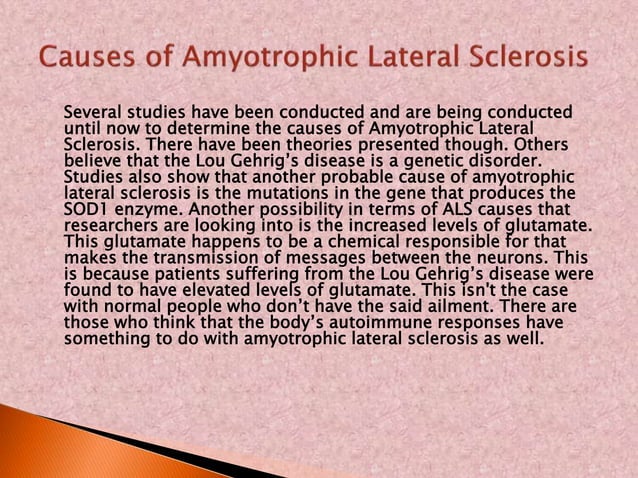 Amyotrophic lateral sclerosis (als) | PPTX
