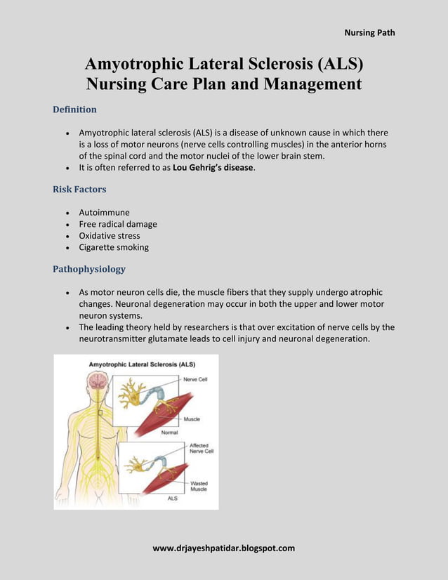 Amyotrophic lateral sclerosis (als) nursing care plan and management ...