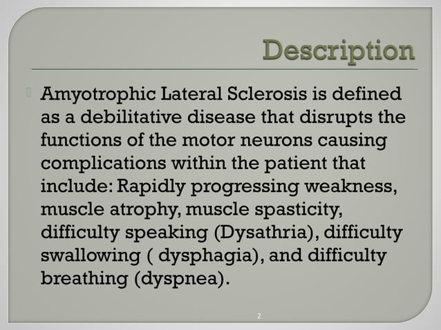 Amyotrophic Lateral Sclerosis | PPT