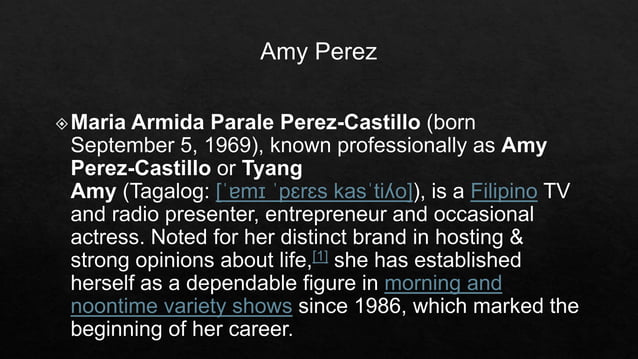 Amy Perez life, Biography, Career, Personal life, and filmography | PPT