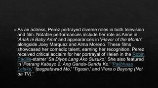 Amy Perez life, Biography, Career, Personal life, and filmography | PPTX | Television ...