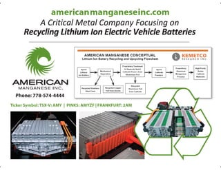 American Manganese Inc focusing on Recycling Lithium Ion Electric ...