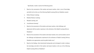 department of education delivering learning modalities | PPT