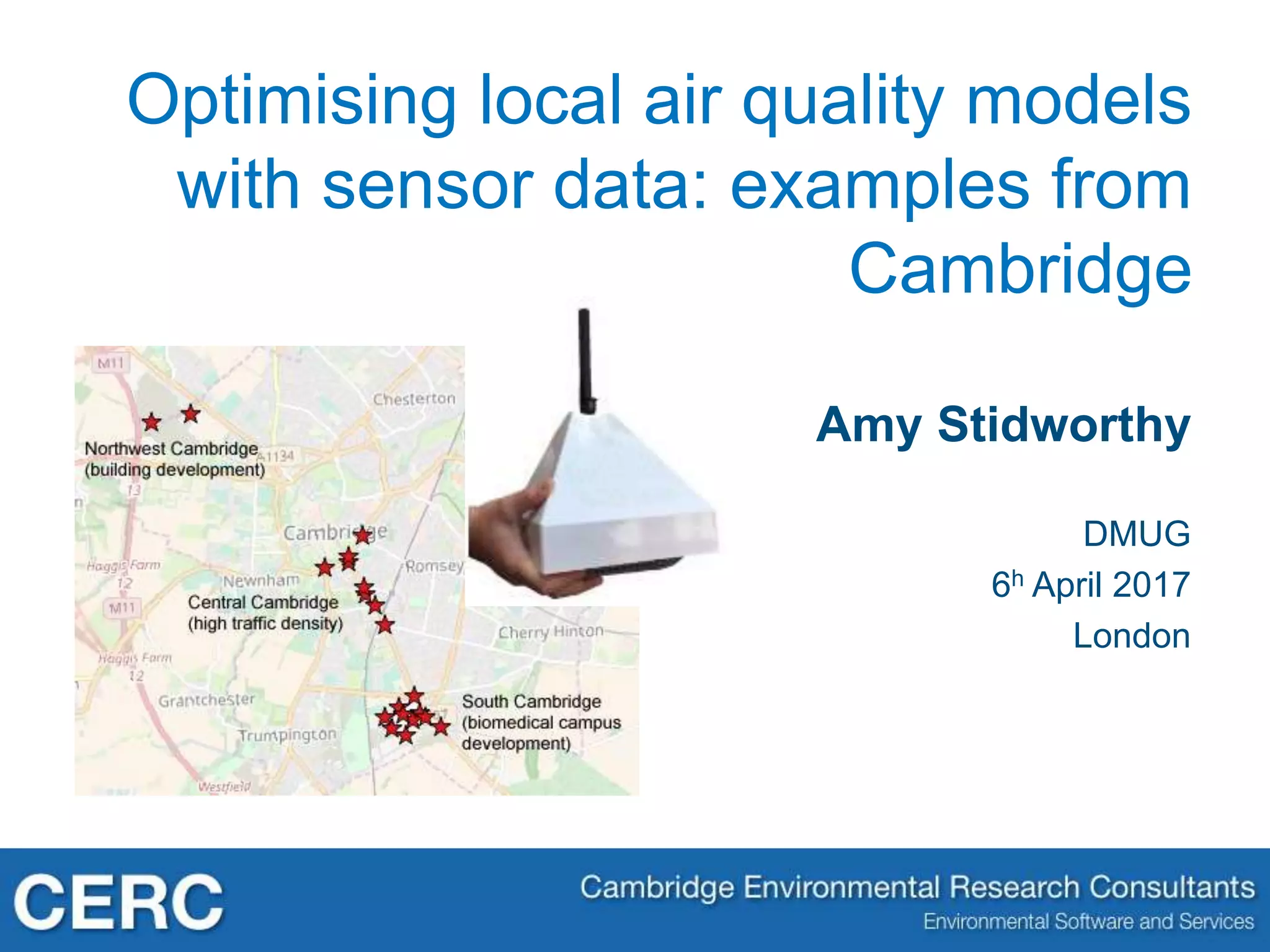 Amy Stidworthy - Optimising local air quality models with sensor data ...