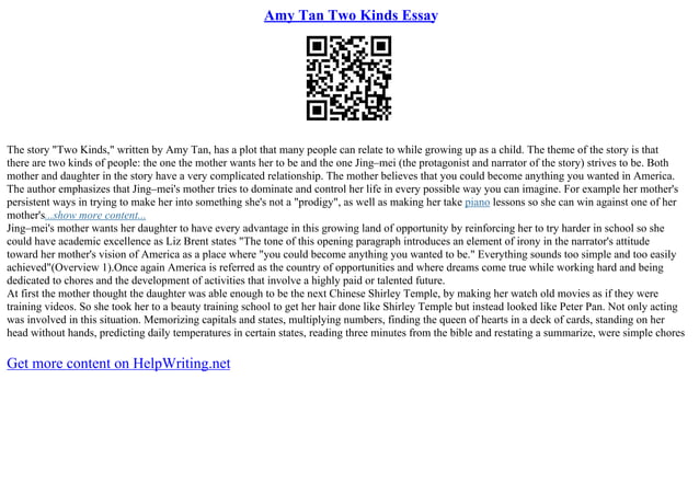 Amy Tan Two Kinds | PDF