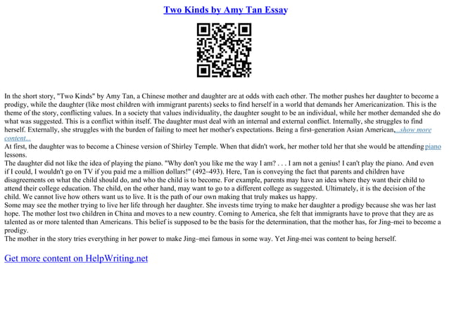 Amy Tan Two Kinds | PDF