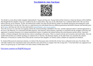 Amy Tan Two Kinds | PDF