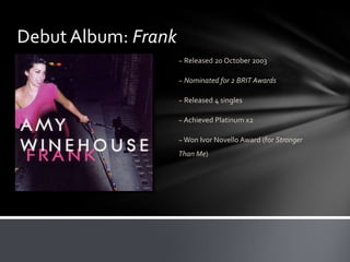 Amy Winehouse- musical timeline | PPTX