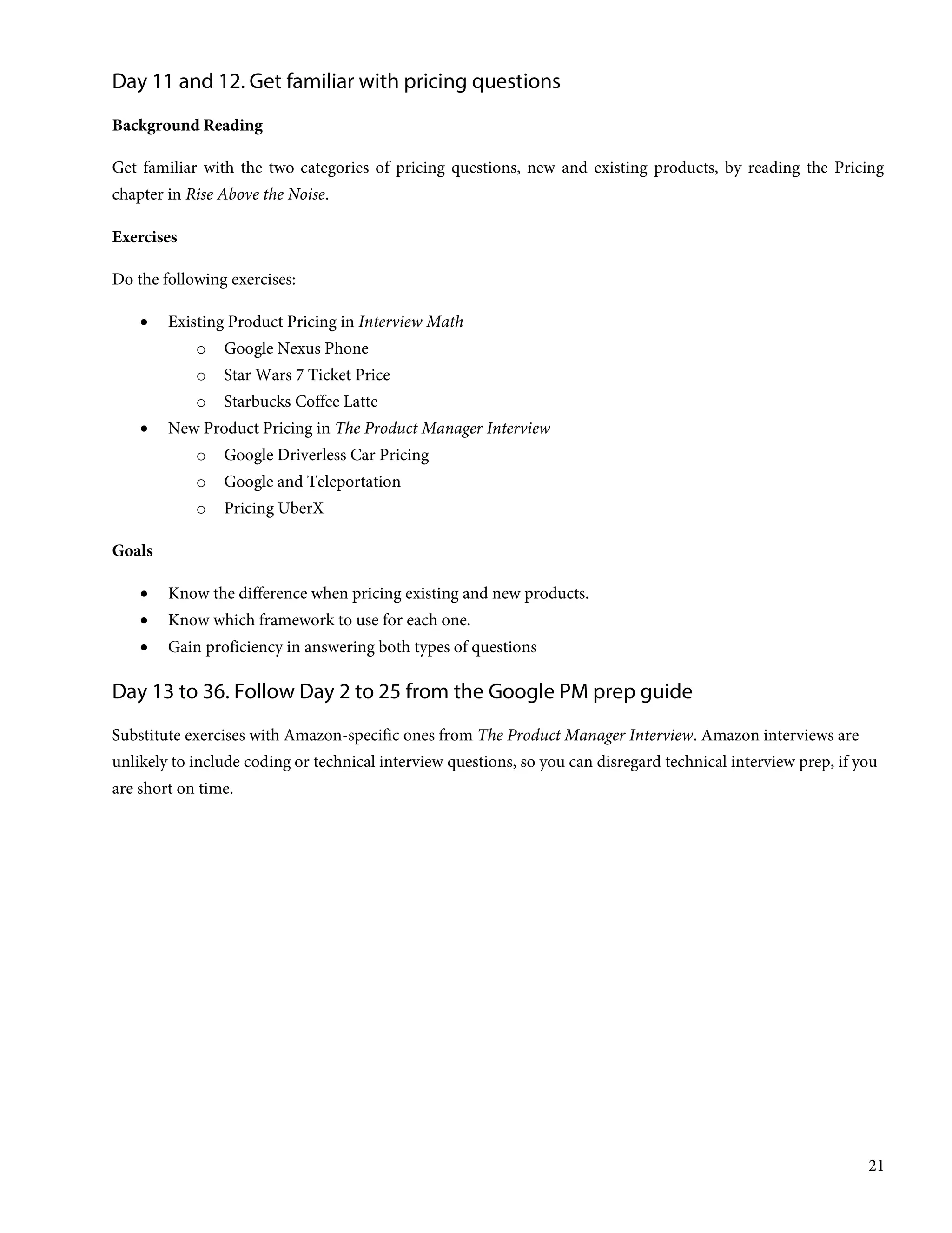 36-Day Amazon PM Interview Study Guide | PDF