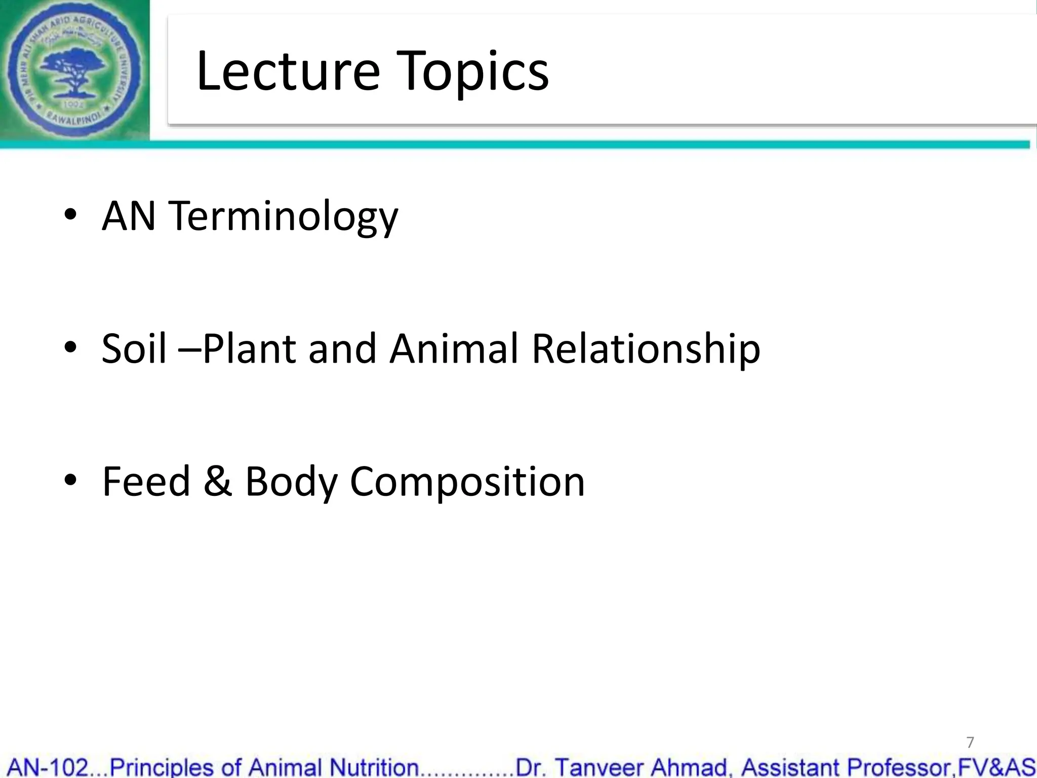 Animal Nutrition by Prof Dr Tanveer Ahmad | PPTX