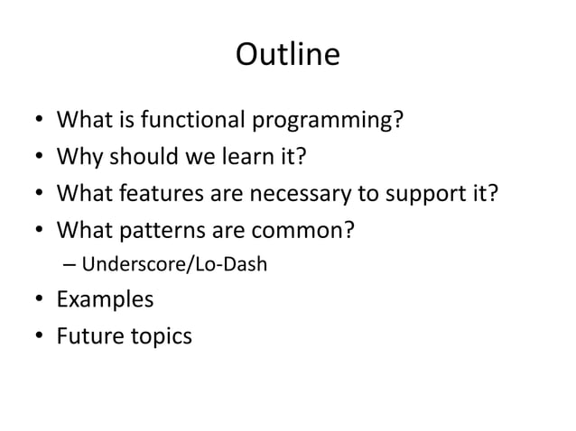 An Introduction to Functional Programming with Javascript | PPT