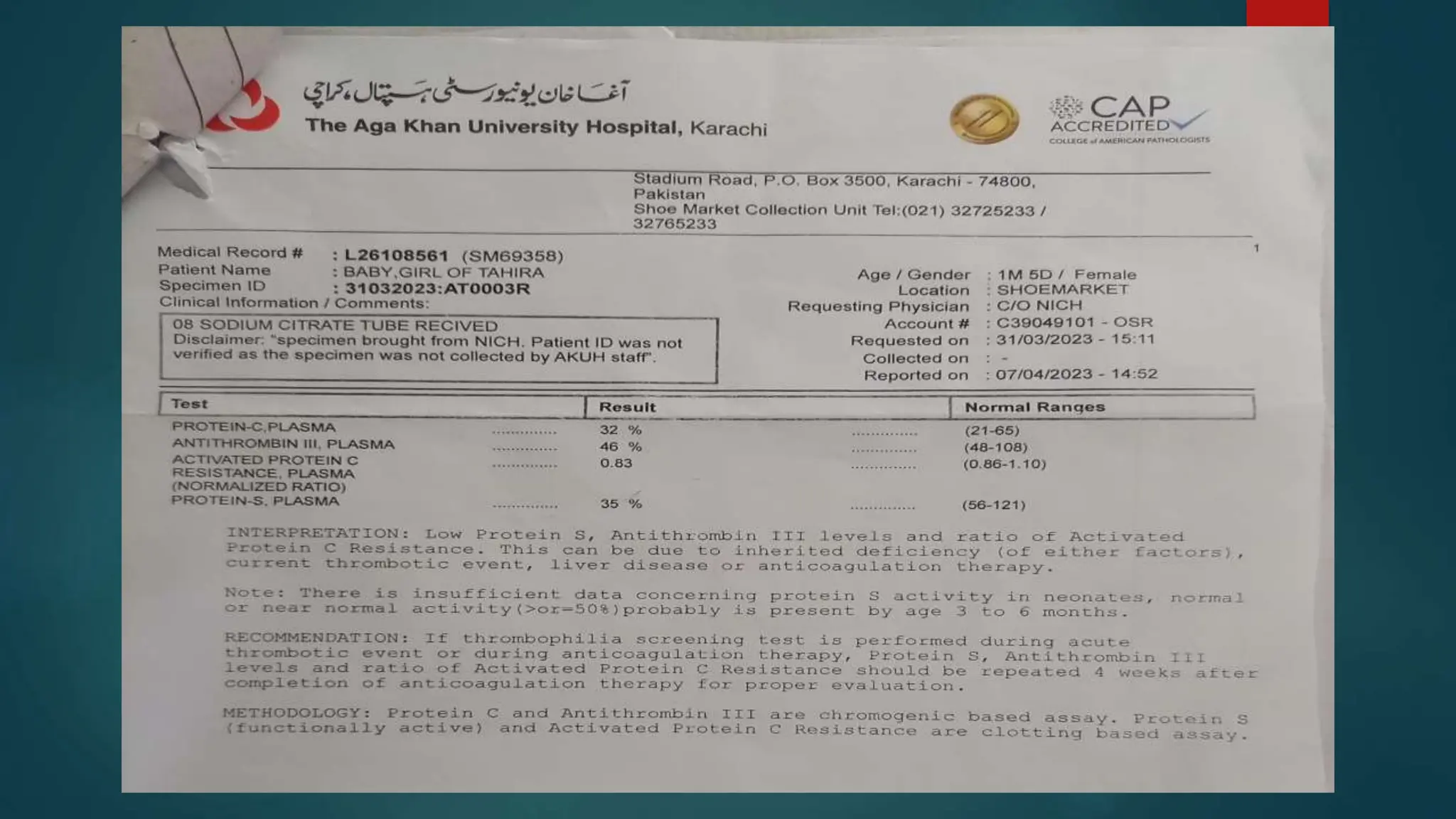 Protein C deficiency in Neonate - rare presentation | PPTX