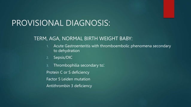 Protein C deficiency in Neonate - rare presentation | PPTX | Pregnancy ...
