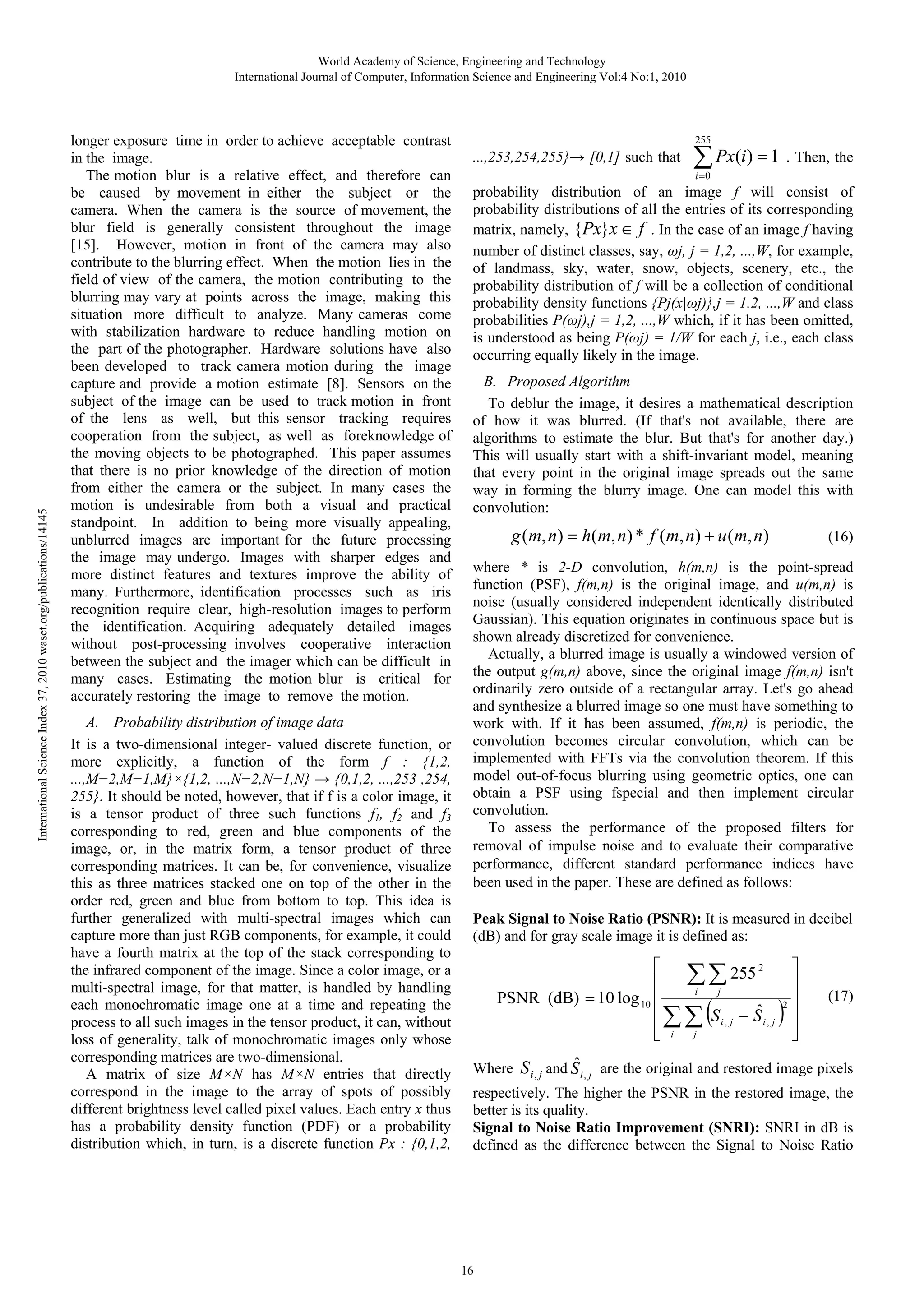 An Adaptive Model For Blind Image Restoration Using Bayesian Approach Pdf Photo Editing