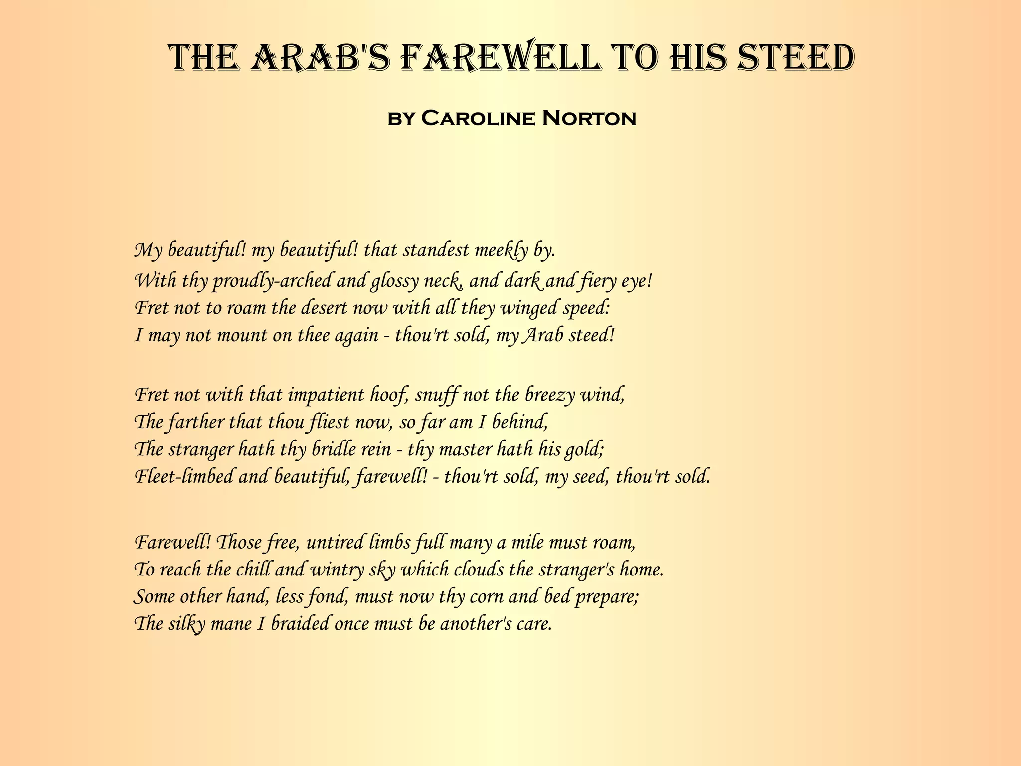 An Arabs Farewell | PPT