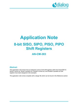 An cm-303 8-bit-siso_sipo_piso_pipo_shift_registers | PDF