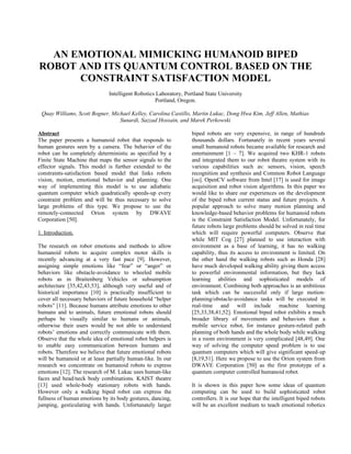 AN EMOTIONAL MIMICKING HUMANOID BIPED ROBOT AND ITS QUANTUM ... | PDF