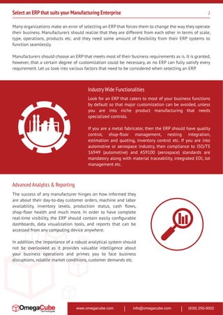 An ERP Solution Provider's Guide for Manufacturers | PDF