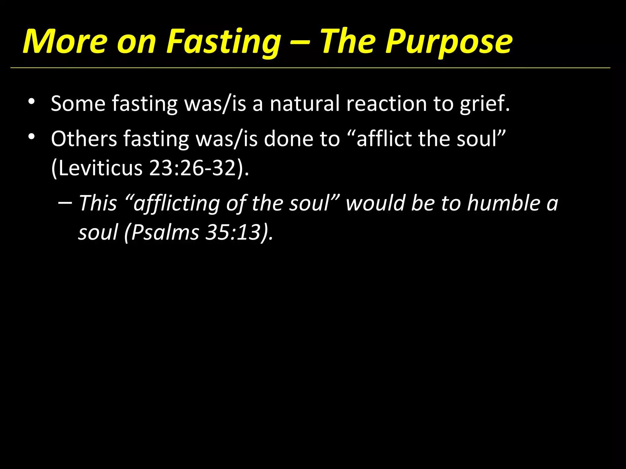 An Examination of Fasting | PPT