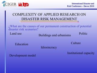An Experience Designing a National Research Agenda on Disasters Risk ...