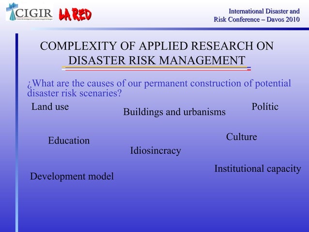 An Experience Designing a National Research Agenda on Disasters Risk ...